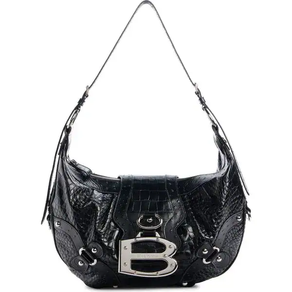 Balenciaga Essex Calfskin Leather Hobo Bag In 1000 Black - 50% Off